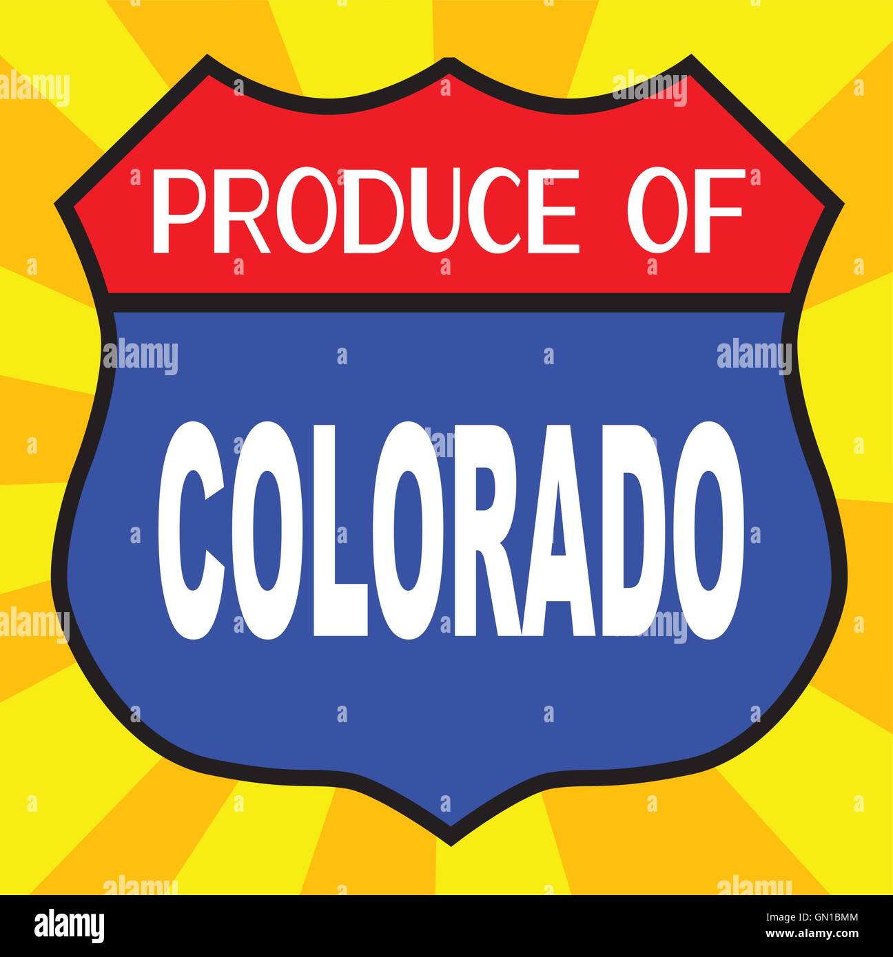 Produce Of Colorado Shield Stock Vector Image & Art - Alamy