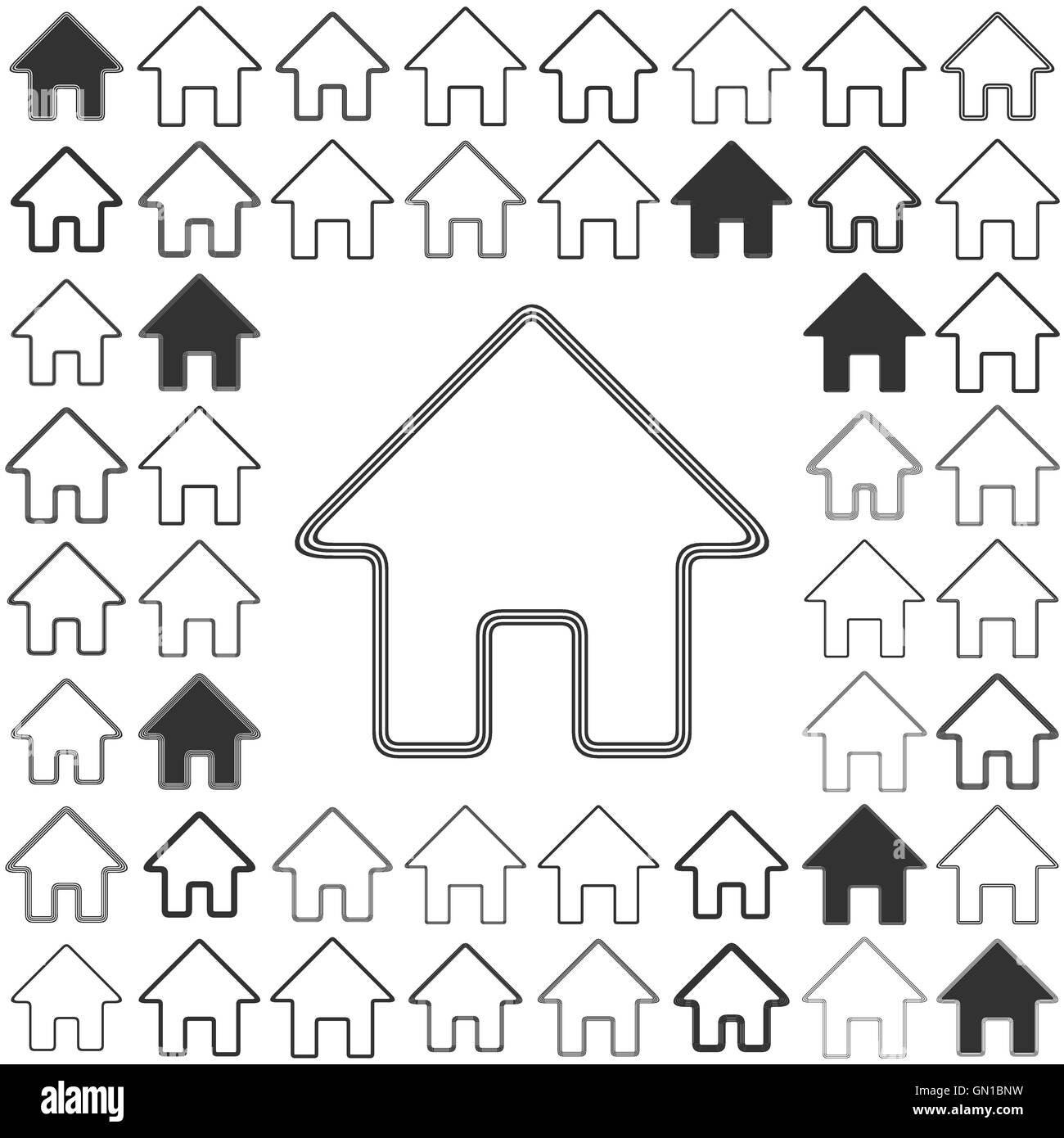 House logo elements Black and White Stock Photos & Images - Alamy
