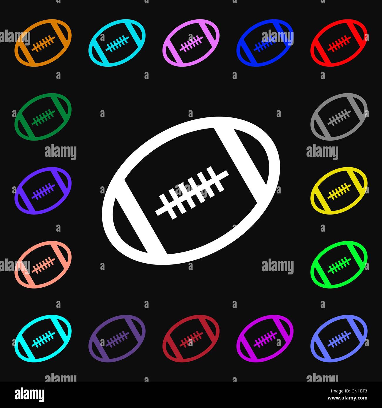 american football icon sign. Lots of colorful symbols for your design ...