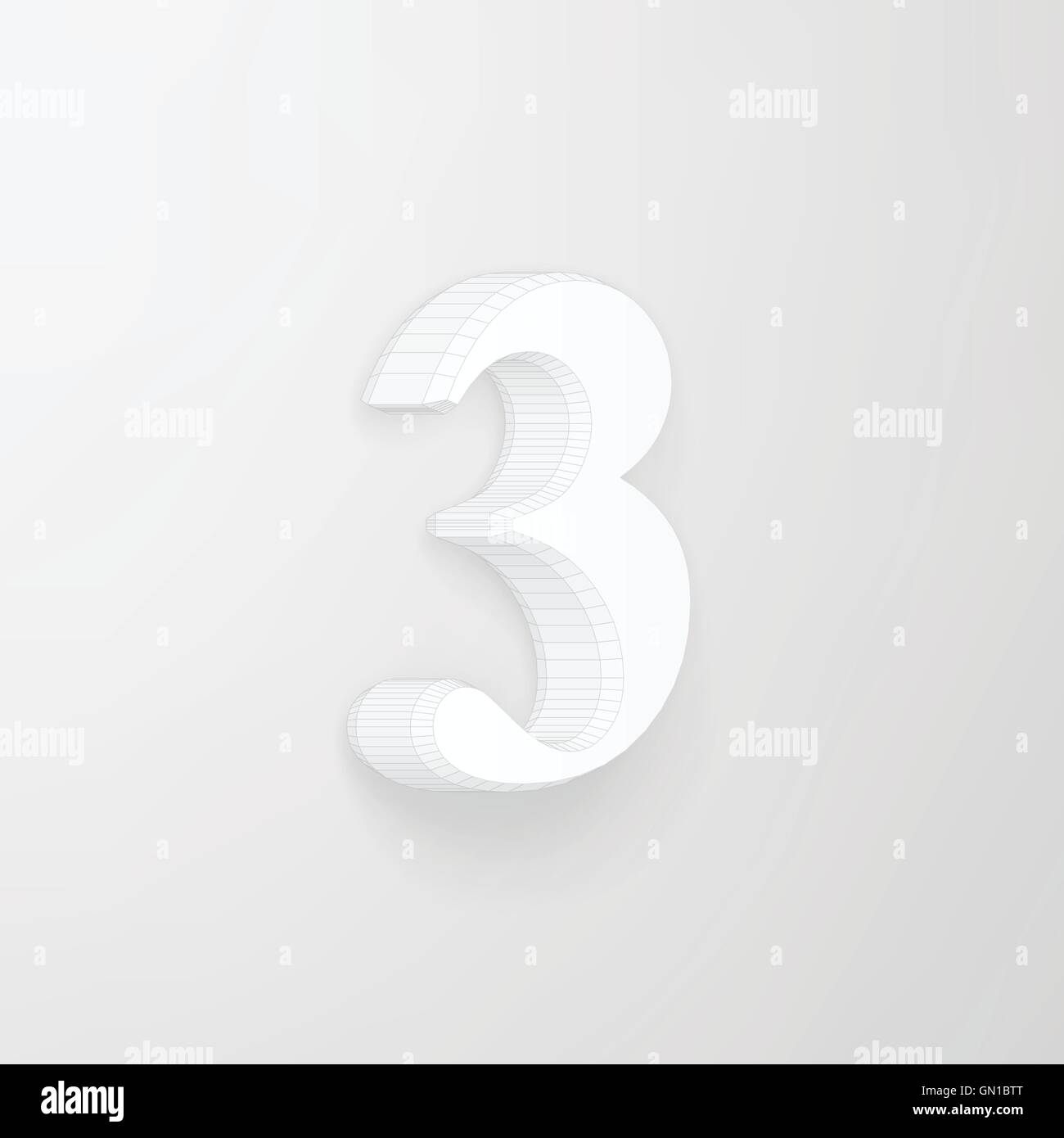 Alphabet collection: wireframe of 3d character 3, vector Stock Vector ...