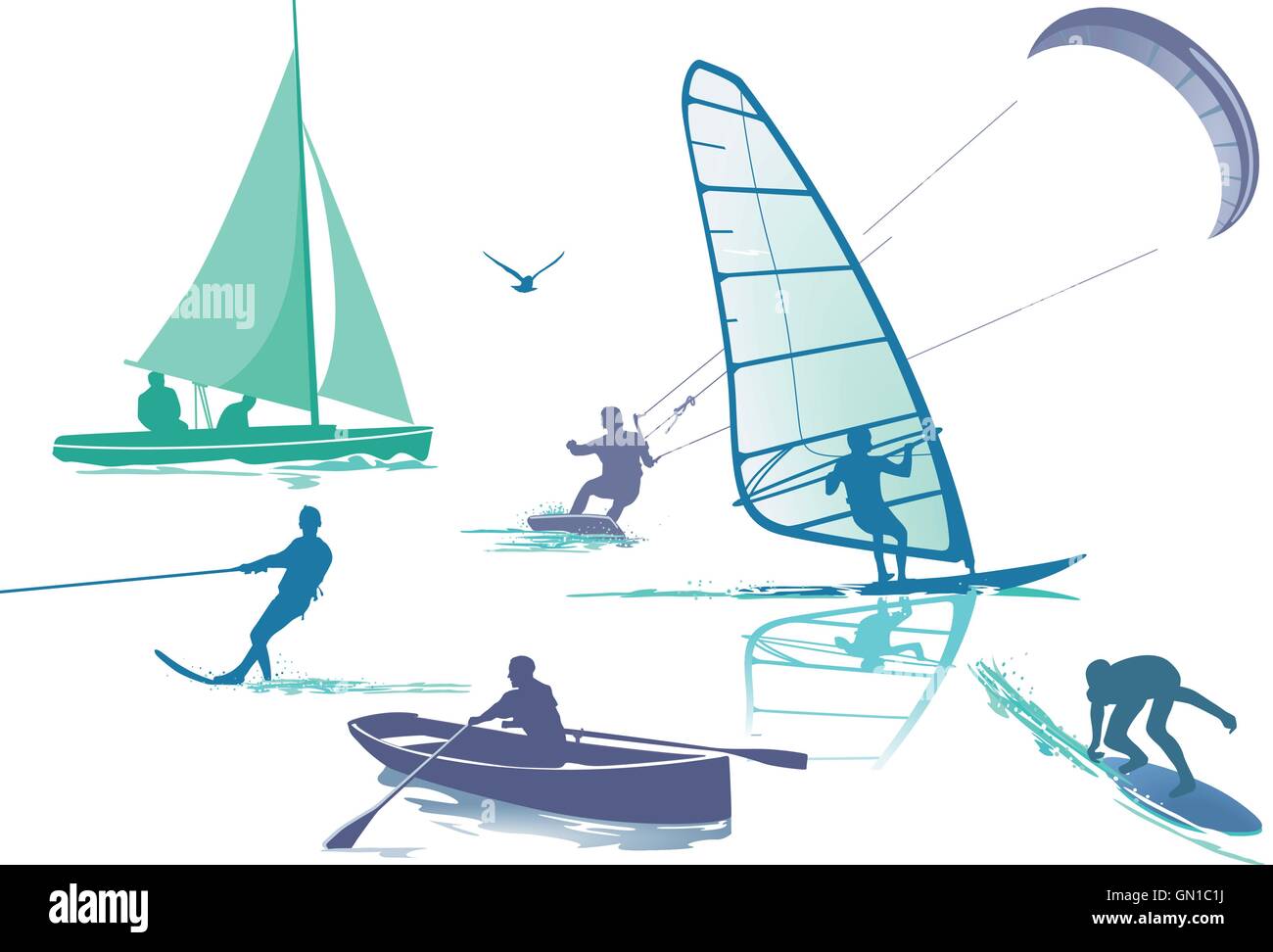 Set water sports Stock Vector Image & Art - Alamy