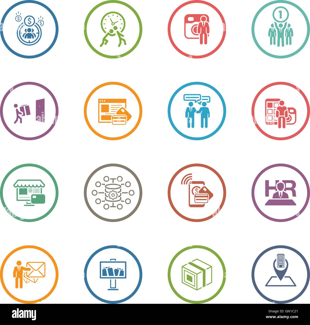 Flat Design Business Icons Set Stock Vector Image & Art - Alamy