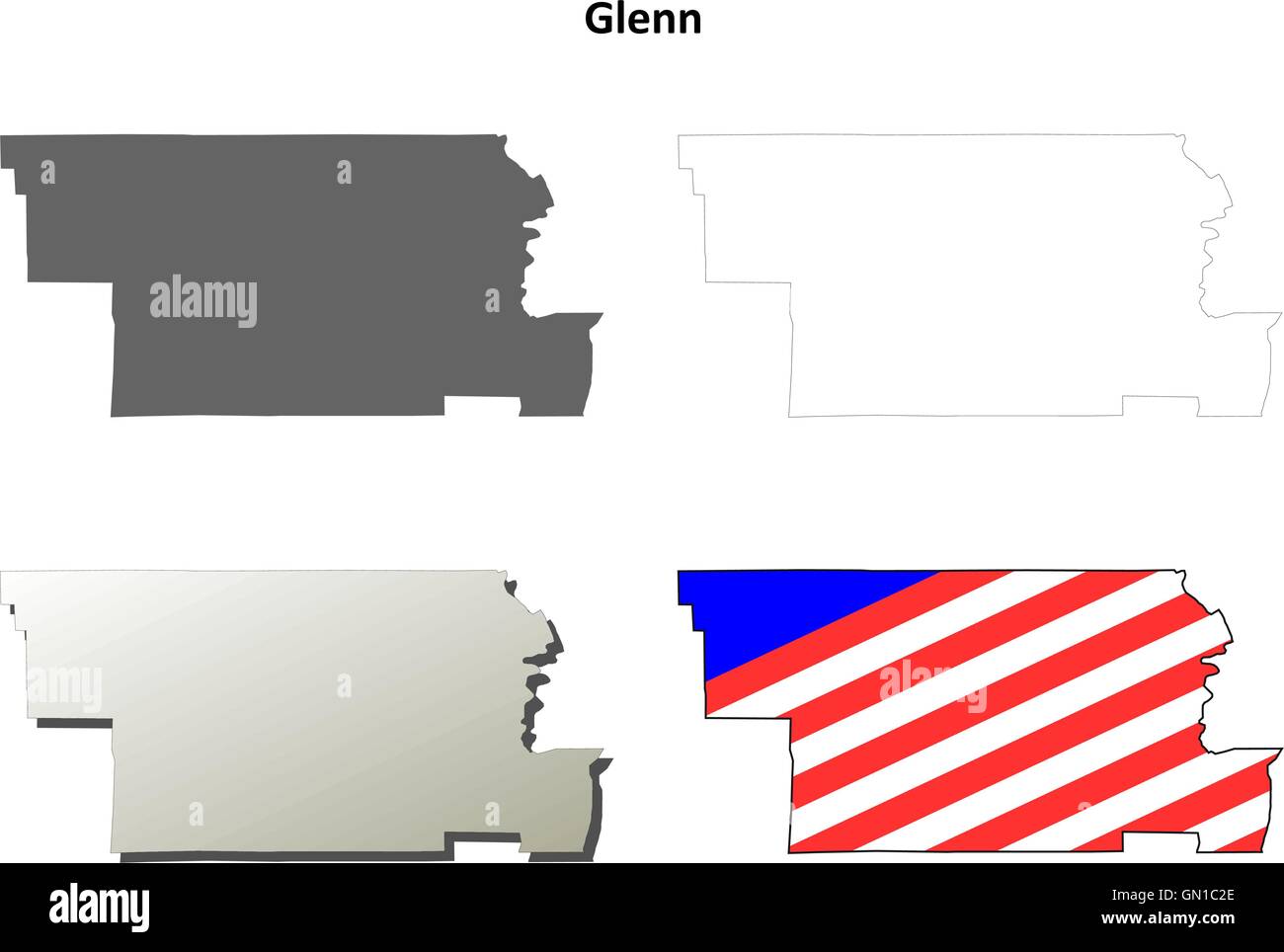 Glenn County, California outline map set Stock Vector Image & Art - Alamy