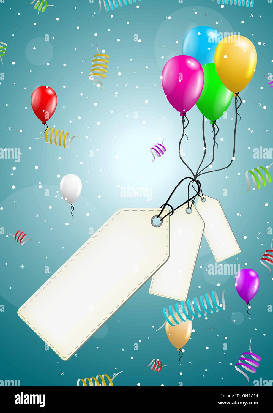 flying balloons with blank price tag Stock Vector Image & Art - Alamy