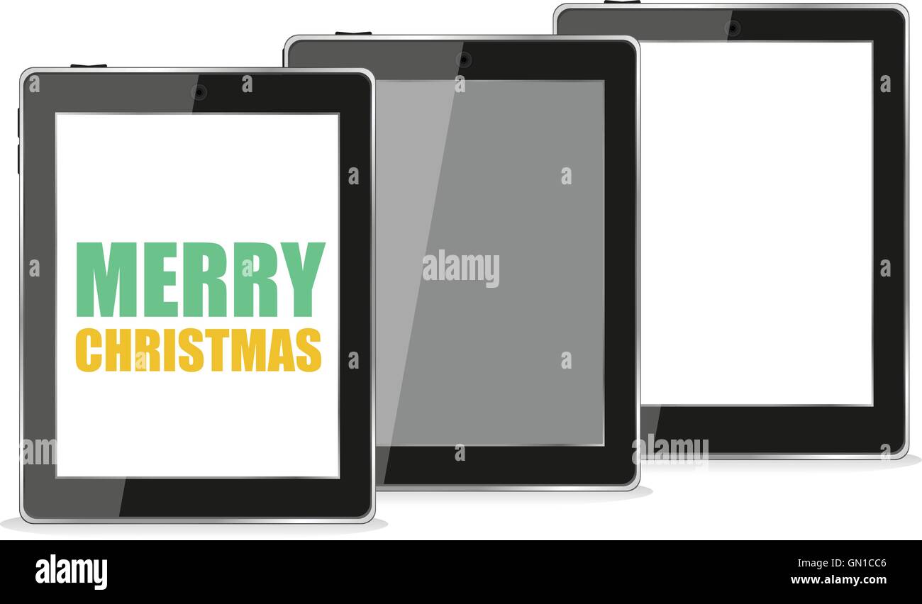 Smart phone with Merry Christmas greetings on the screen, Vector ...