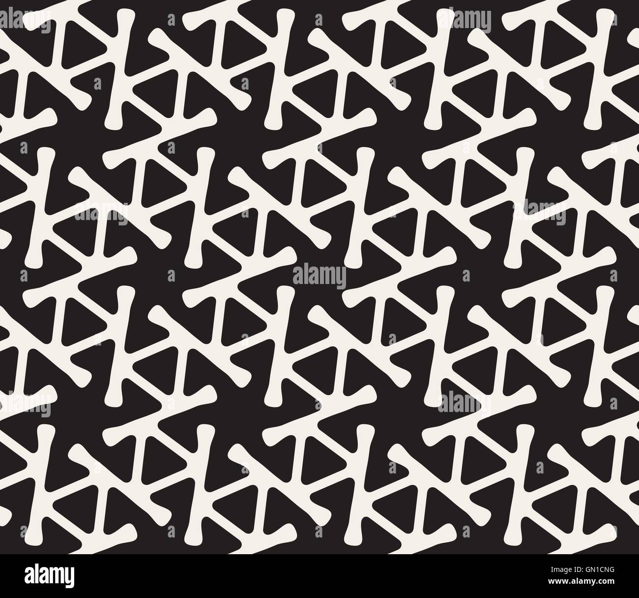 Vector Seamless Black and White Rounded Line Hexagonal Triangle Spiral ...