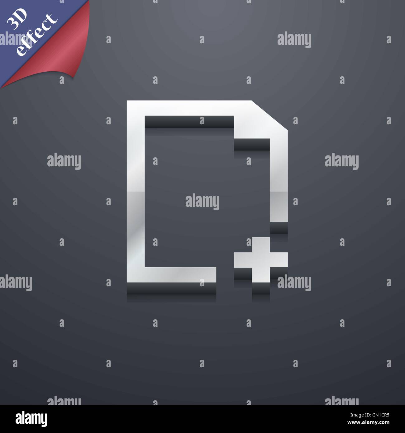 Add file icon symbol. 3D style. Trendy, modern design with space for ...