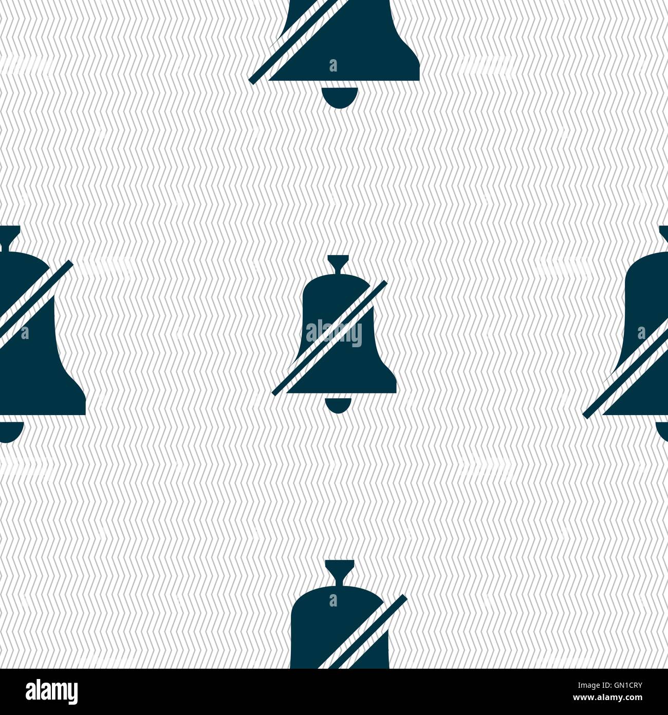 No bell, Prohibition icon sign. Seamless pattern with geometric texture ...