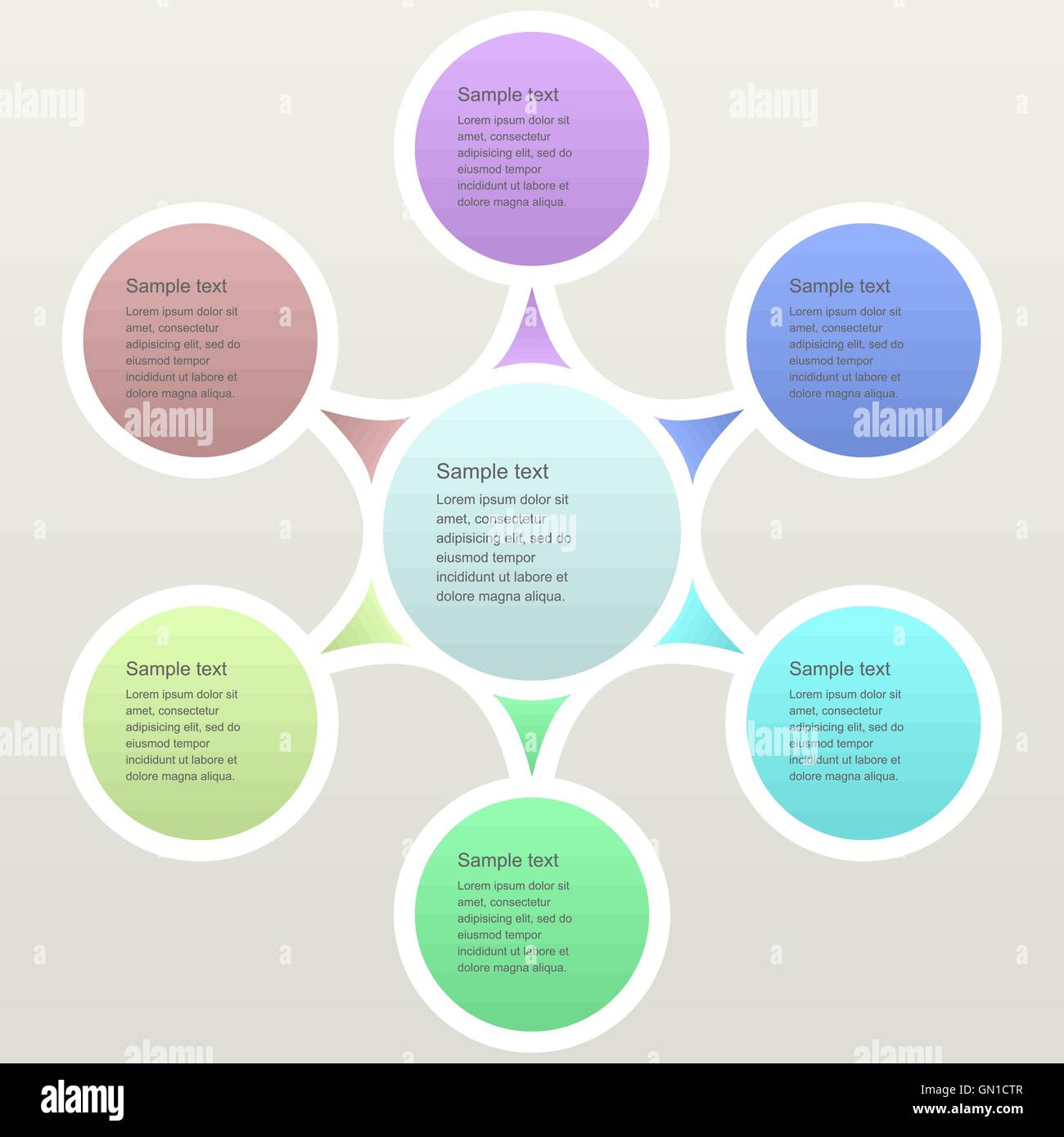 Six part color business infographics template Stock Vector Image & Art ...