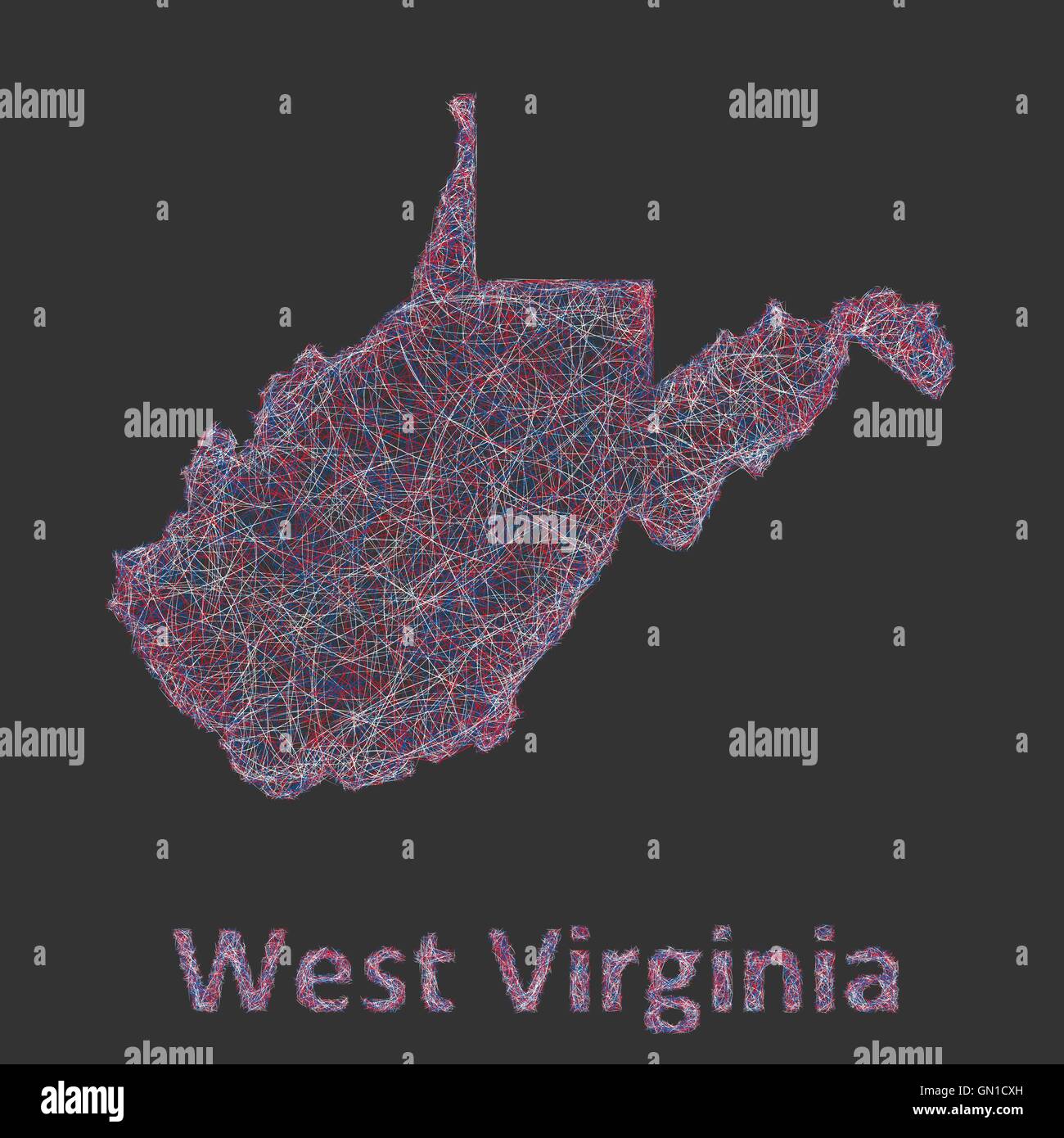West Virginia line art map Stock Vector Image & Art - Alamy
