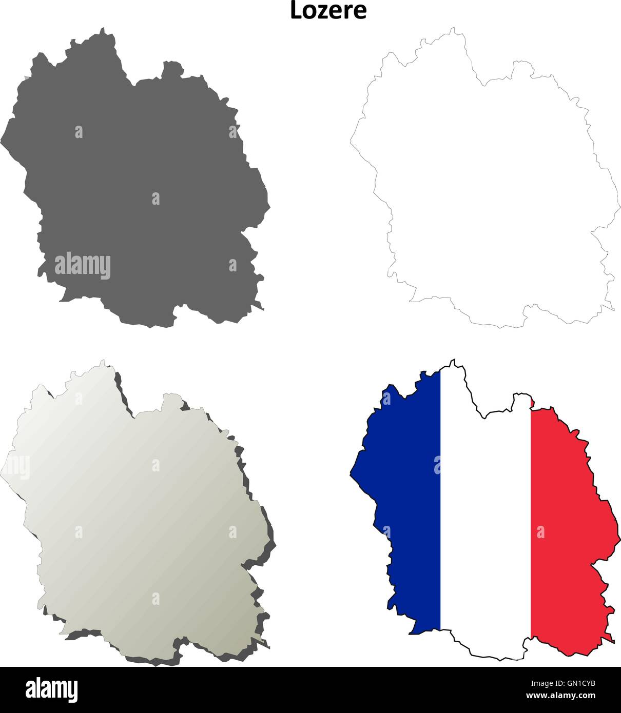 Lozere map vector hi-res stock photography and images - Alamy