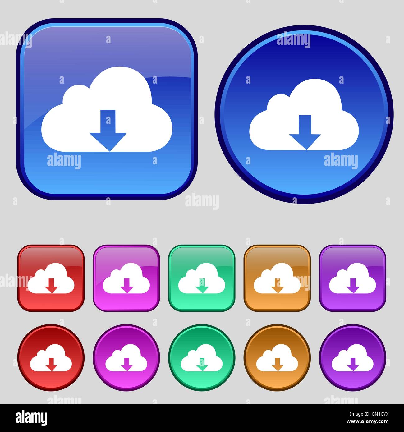 Backup icon sign. A set of twelve vintage buttons for your design ...