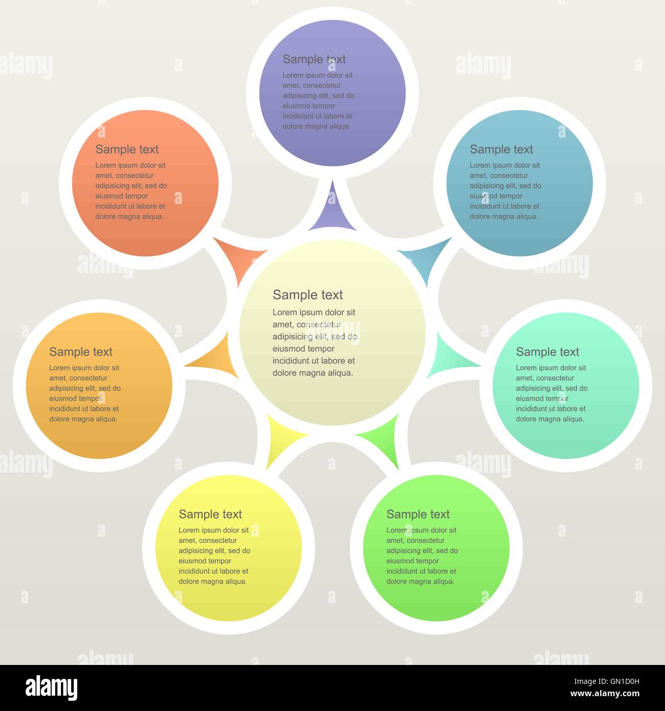 Seven part color business infographics template Stock Vector Image ...