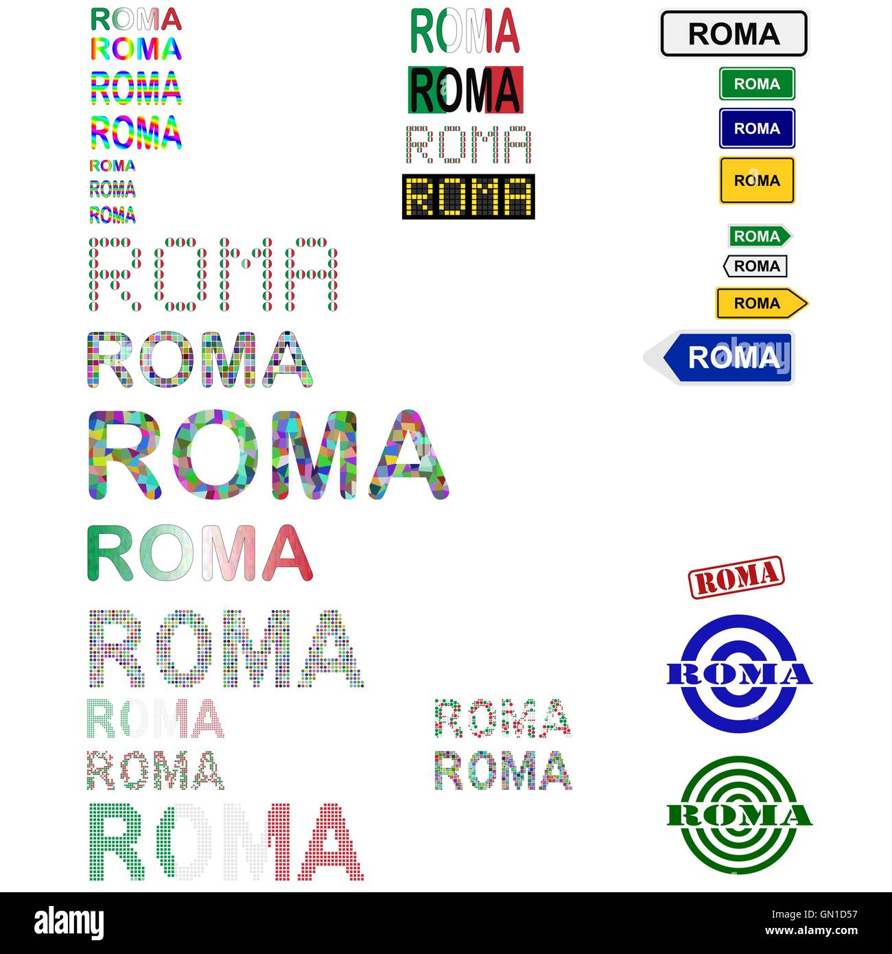 Roma text design set Stock Vector Image & Art - Alamy