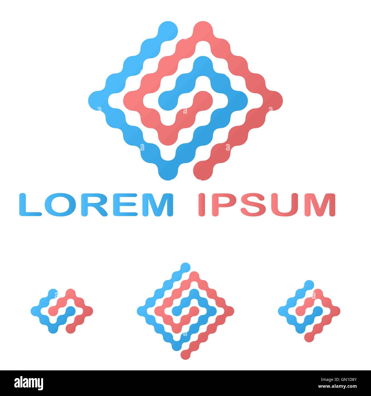 Blue red science, technology company symbol set Stock Vector Image ...