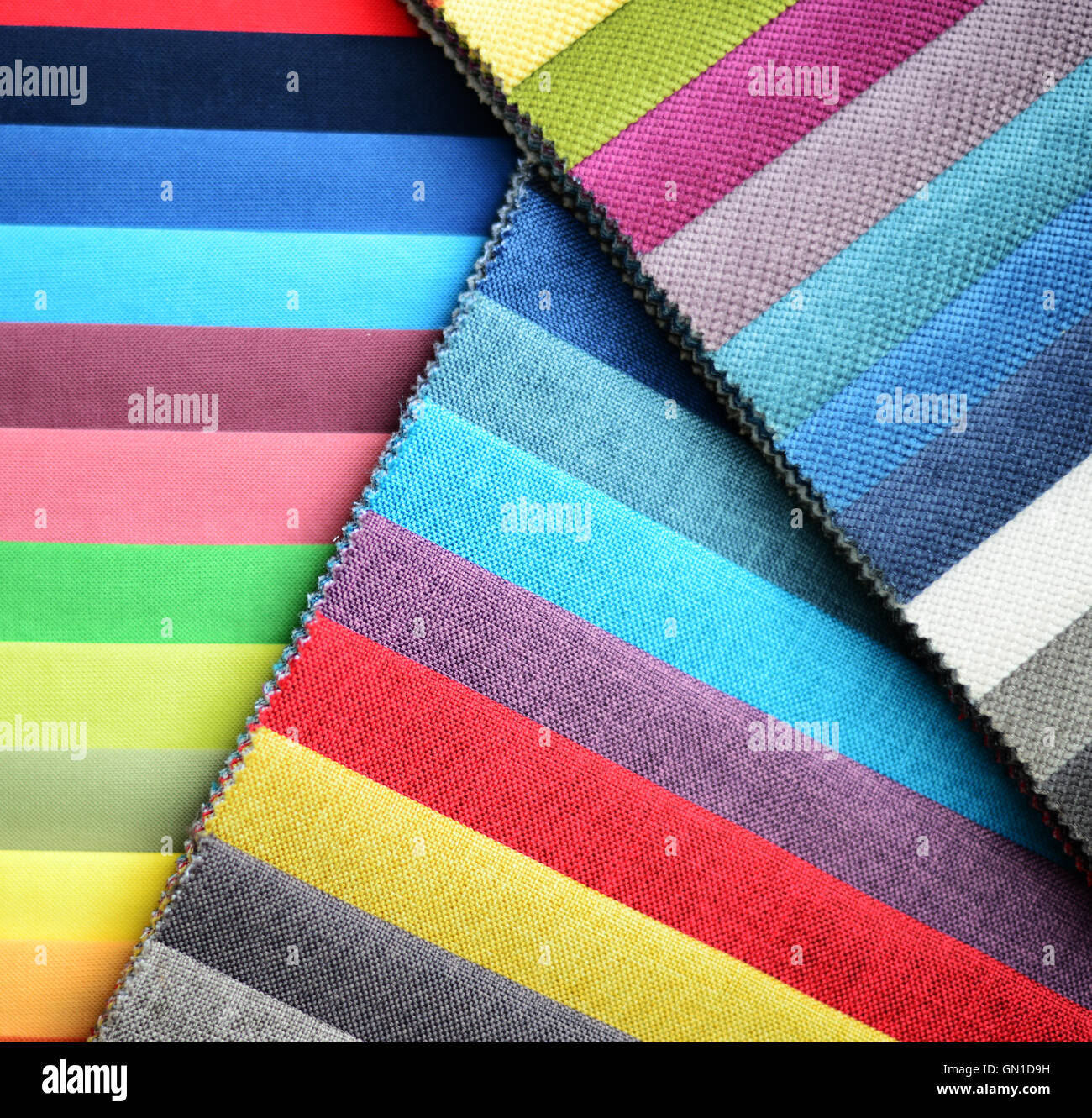 Group of multicolored fabrics Stock Photo - Alamy