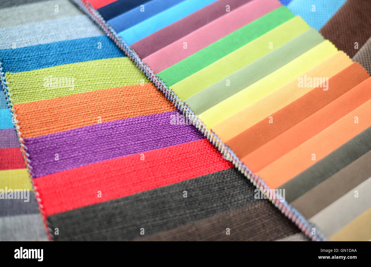 Group of multicolored fabrics Stock Photo - Alamy