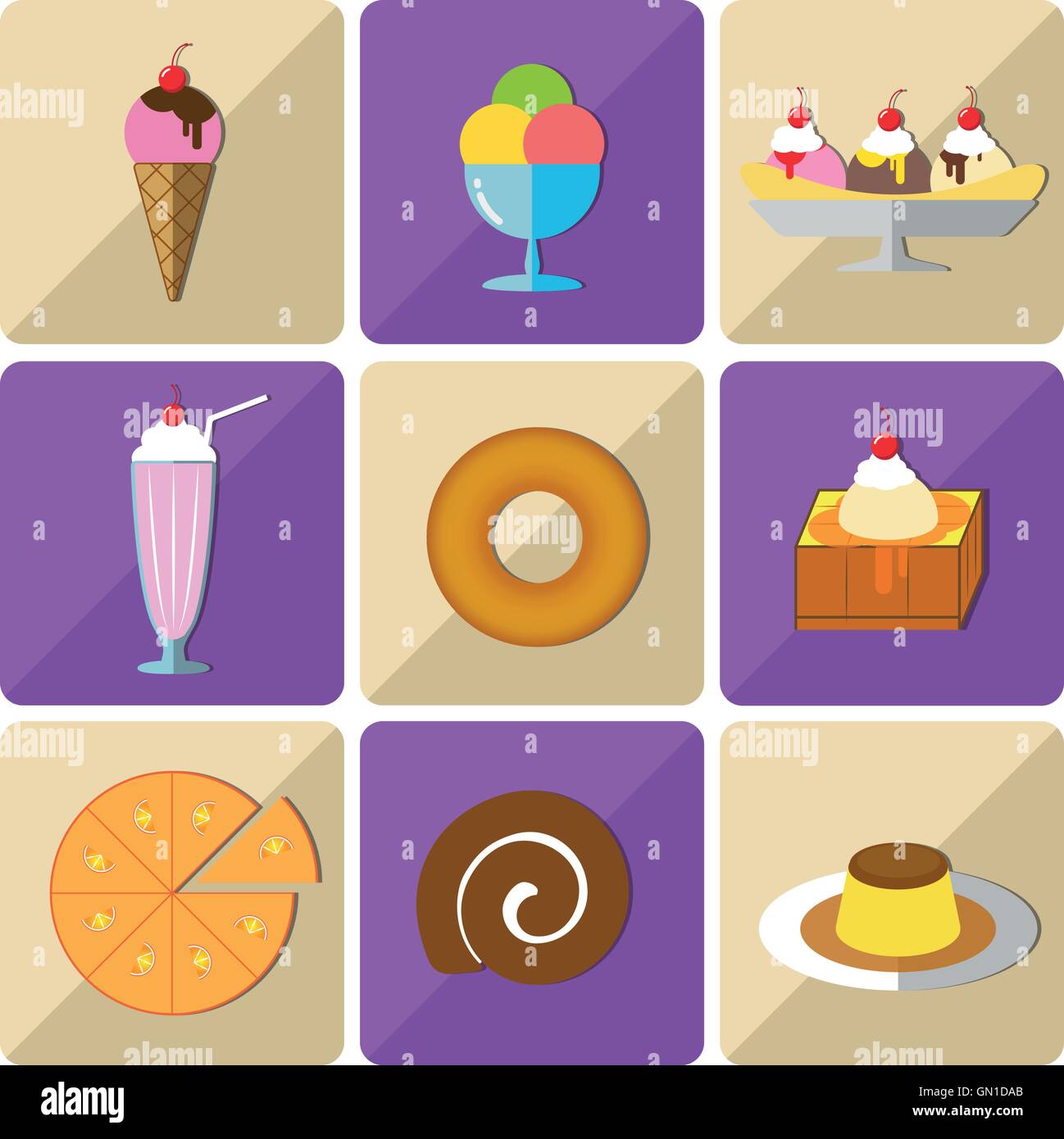 Banana split cake Stock Vector Images - Alamy