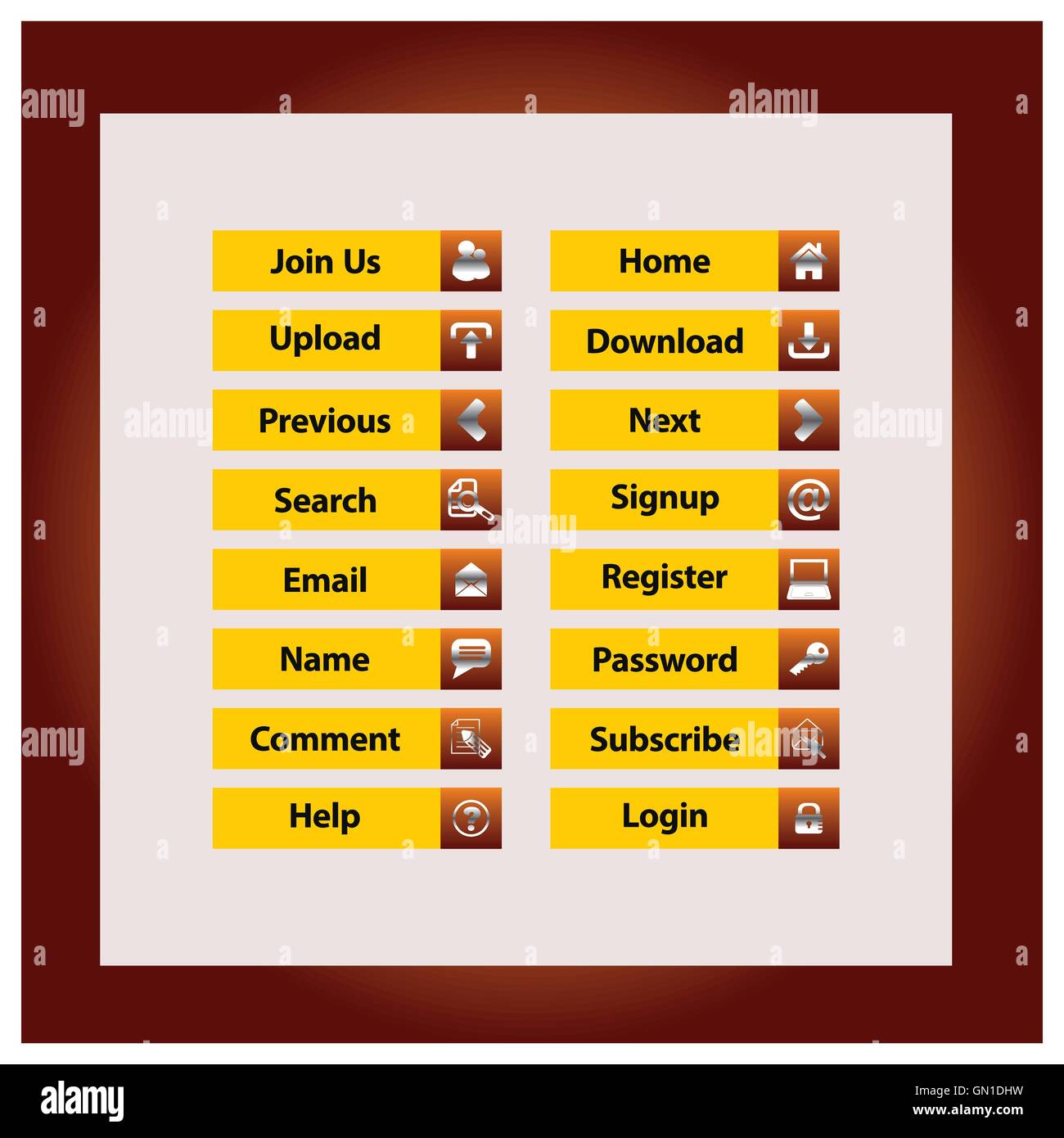 Web Design buttons Theme Stock Vector Image & Art - Alamy