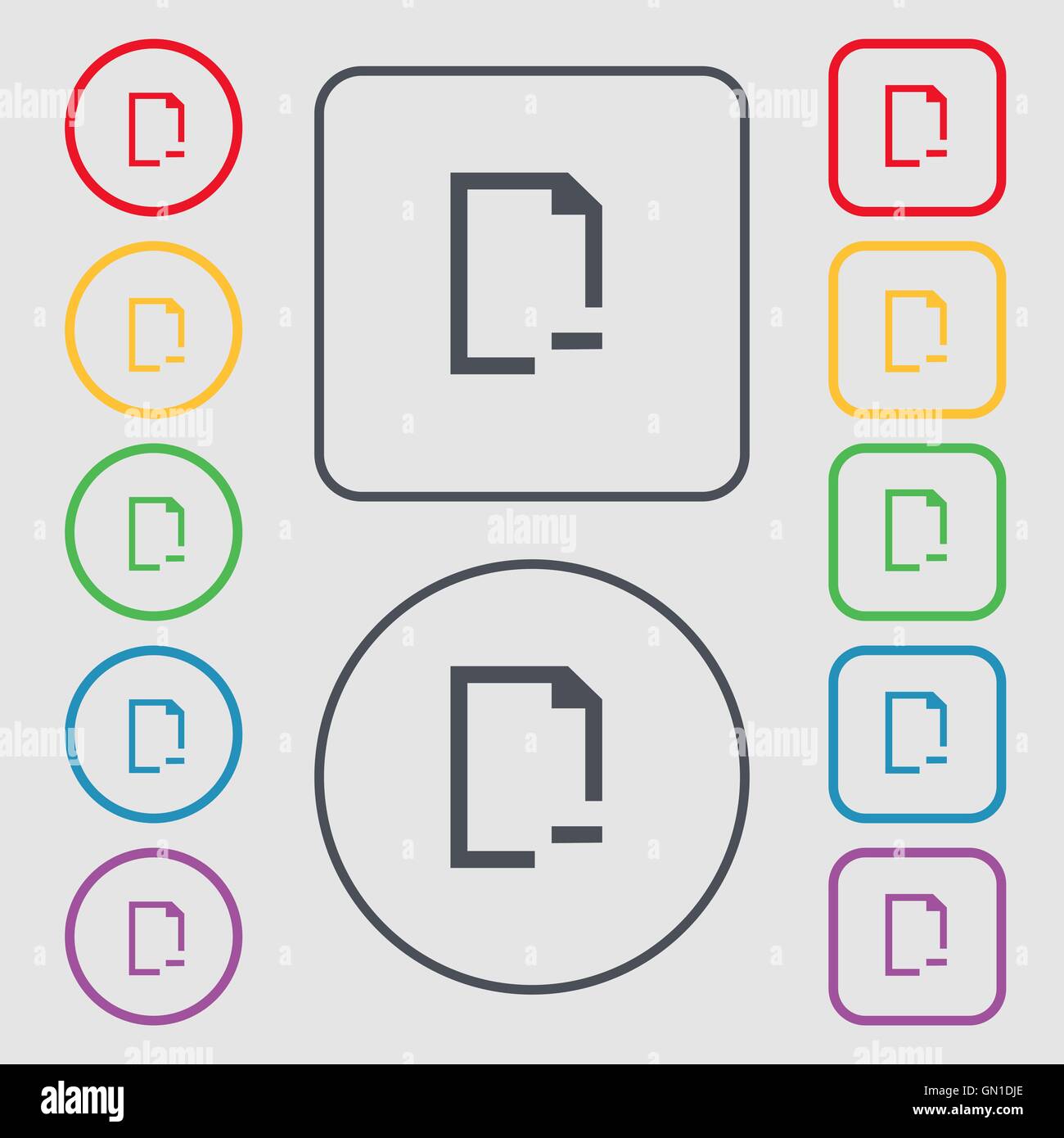 Remove Folder icon sign. symbol on the Round and square buttons with ...