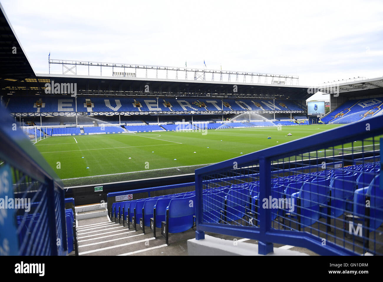 A general view of the pitch at goodison park hi-res stock photography ...