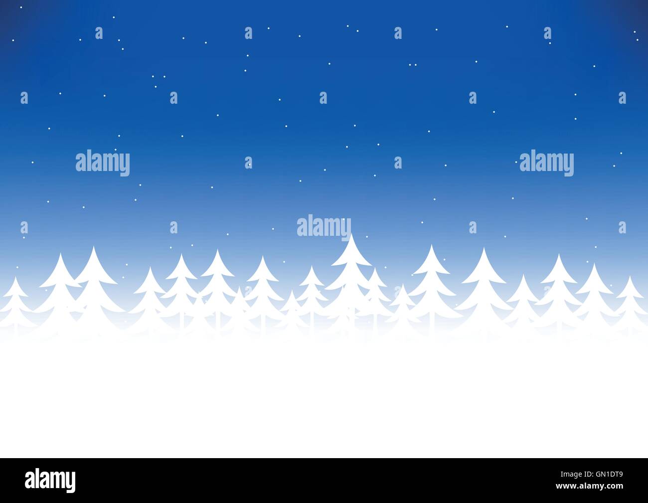 Blue tree snow scene Stock Vector Images - Alamy
