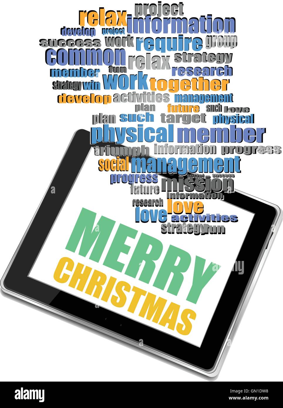 Smart phone with Merry Christmas greetings on the screen, Vector ...