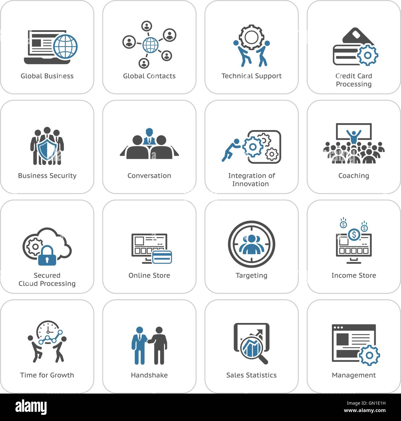 Flat Design Business Icons Set Stock Vector Image & Art - Alamy
