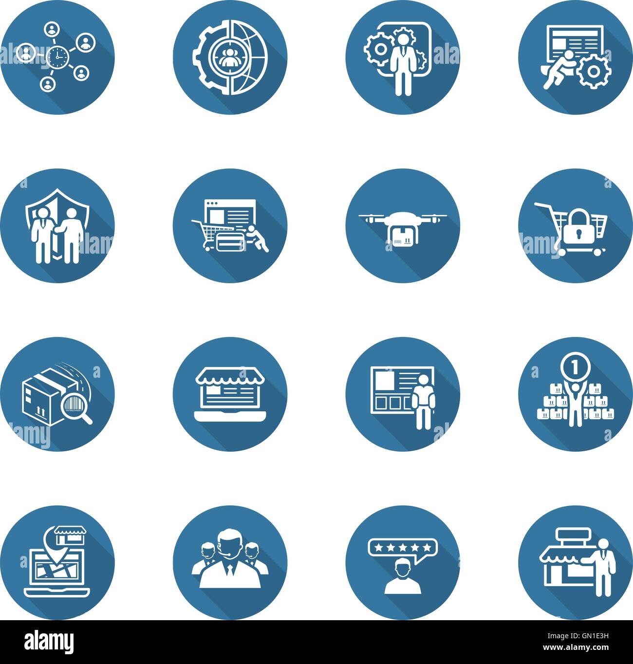 Business drone icons set Cut Out Stock Images & Pictures - Alamy