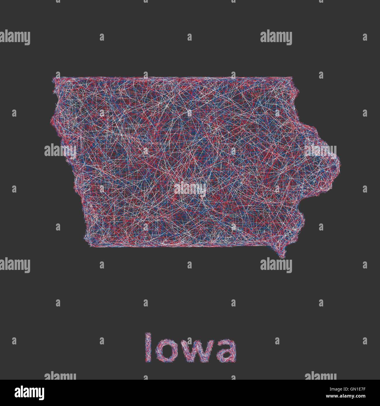 Iowa line art map Stock Vector Image & Art - Alamy
