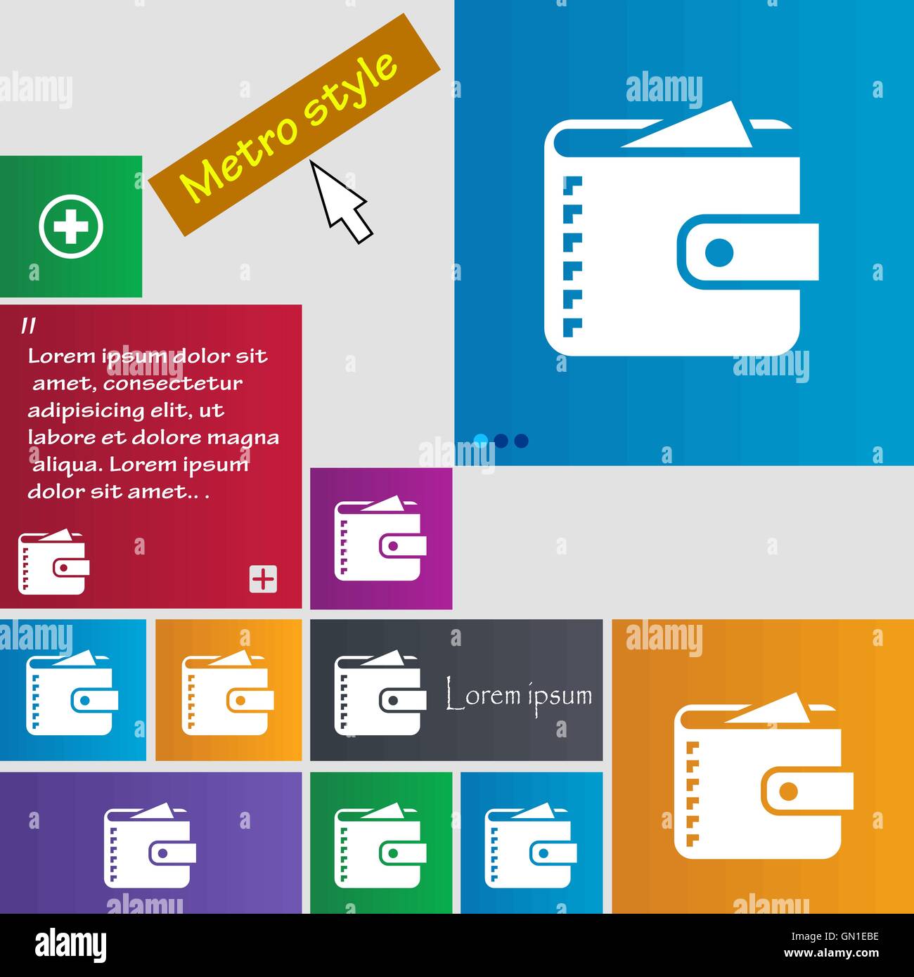 Purse icon sign. buttons. Modern interface website buttons with cursor pointer. Vector Stock ...