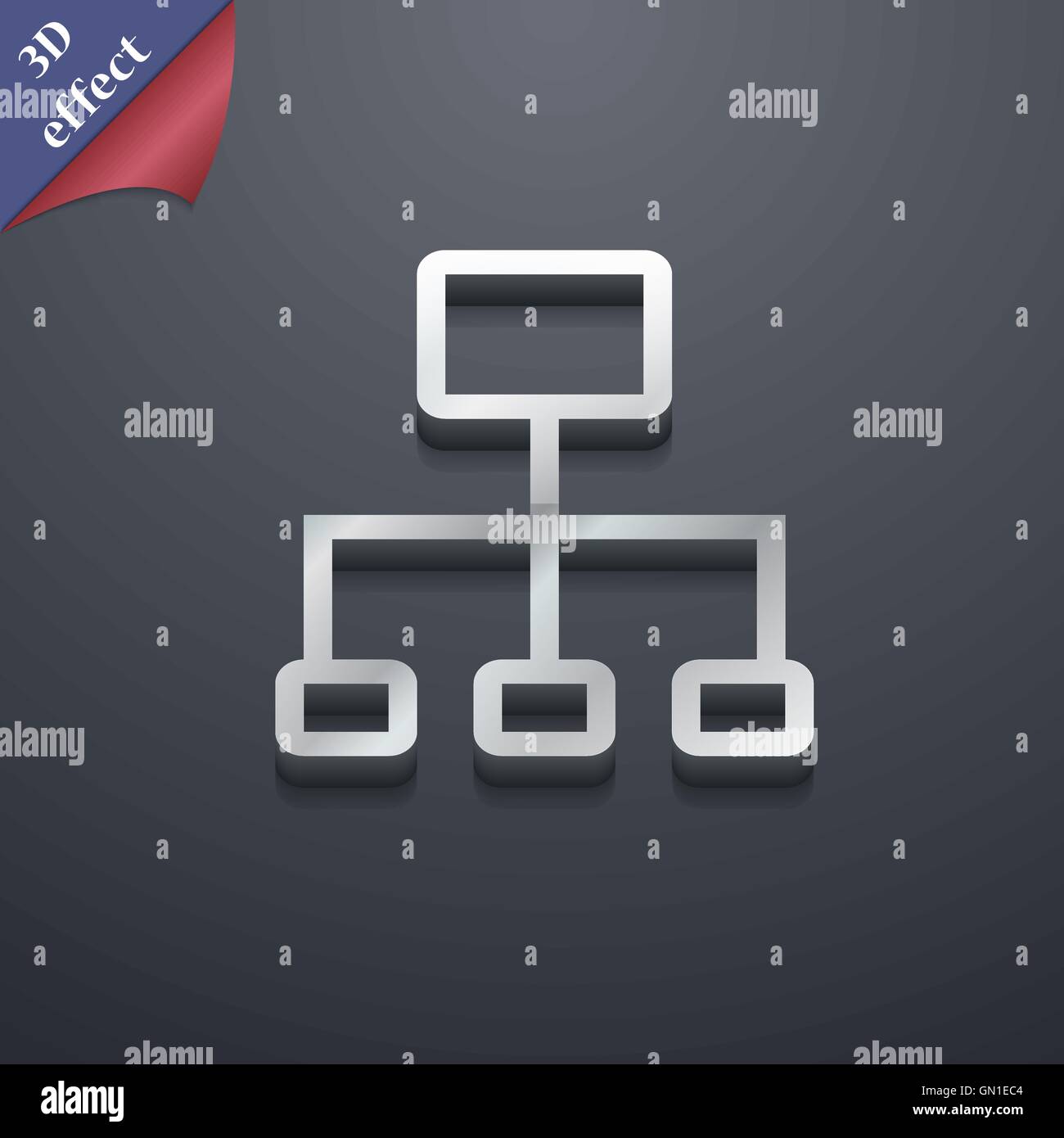 social network icon symbol. 3D style. Trendy, modern design with space ...