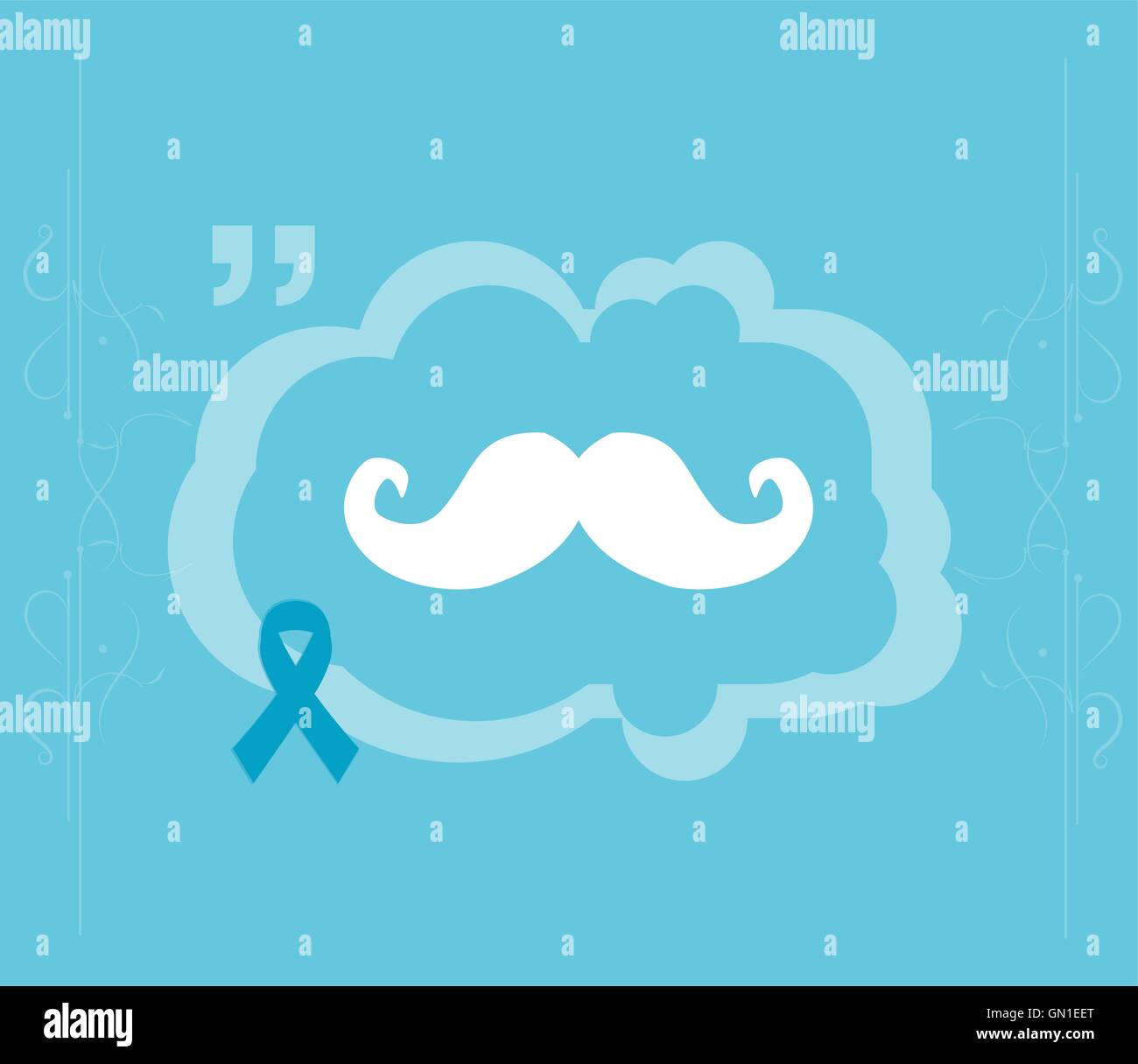 Blue mustache and blue prostate cancer awareness on abstract background ...