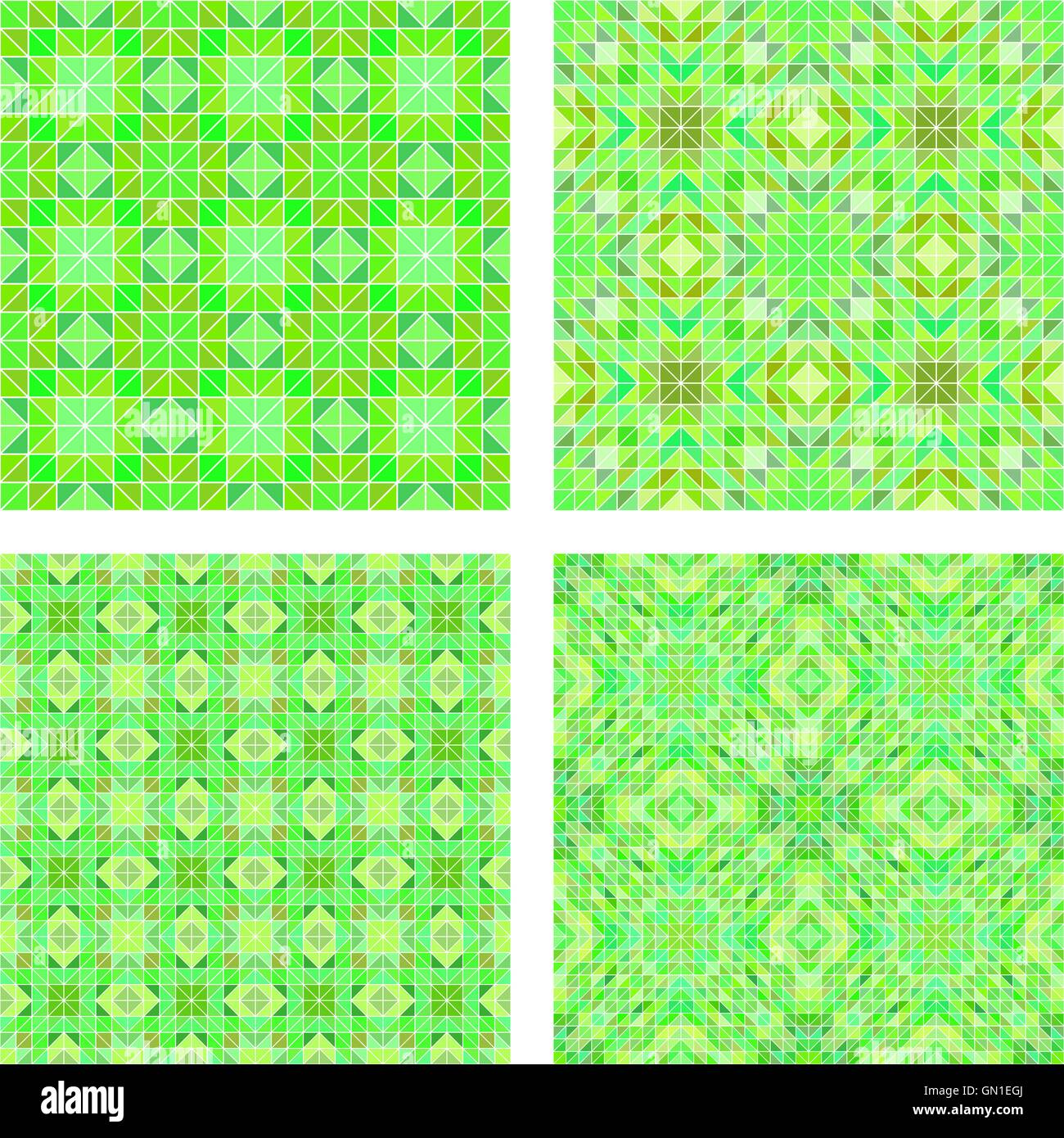 Seamless green mosaic pattern set Stock Vector Image & Art - Alamy