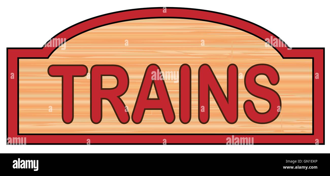 Wooden Trains Sign Stock Vector Image & Art - Alamy