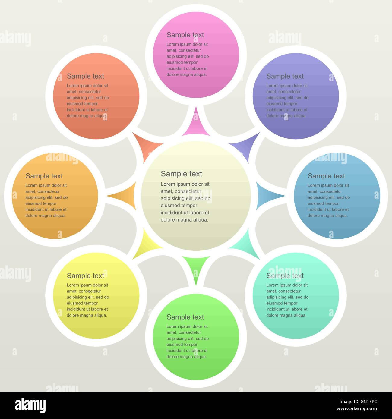 Eight part color business infographics template Stock Vector Image ...