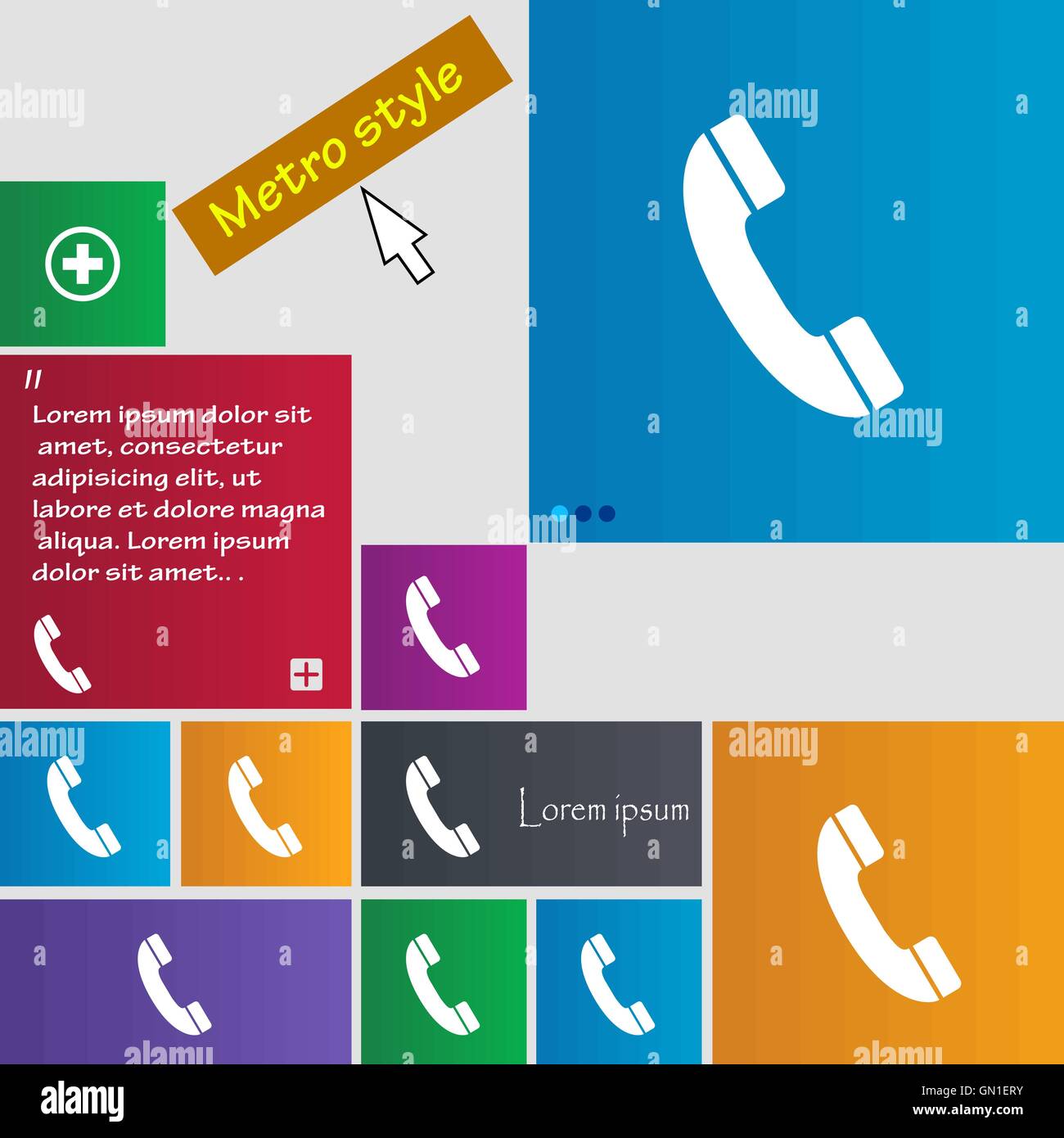 Call Icon Sign Buttons Modern Interface Website Buttons With Cursor Pointer Vector Stock