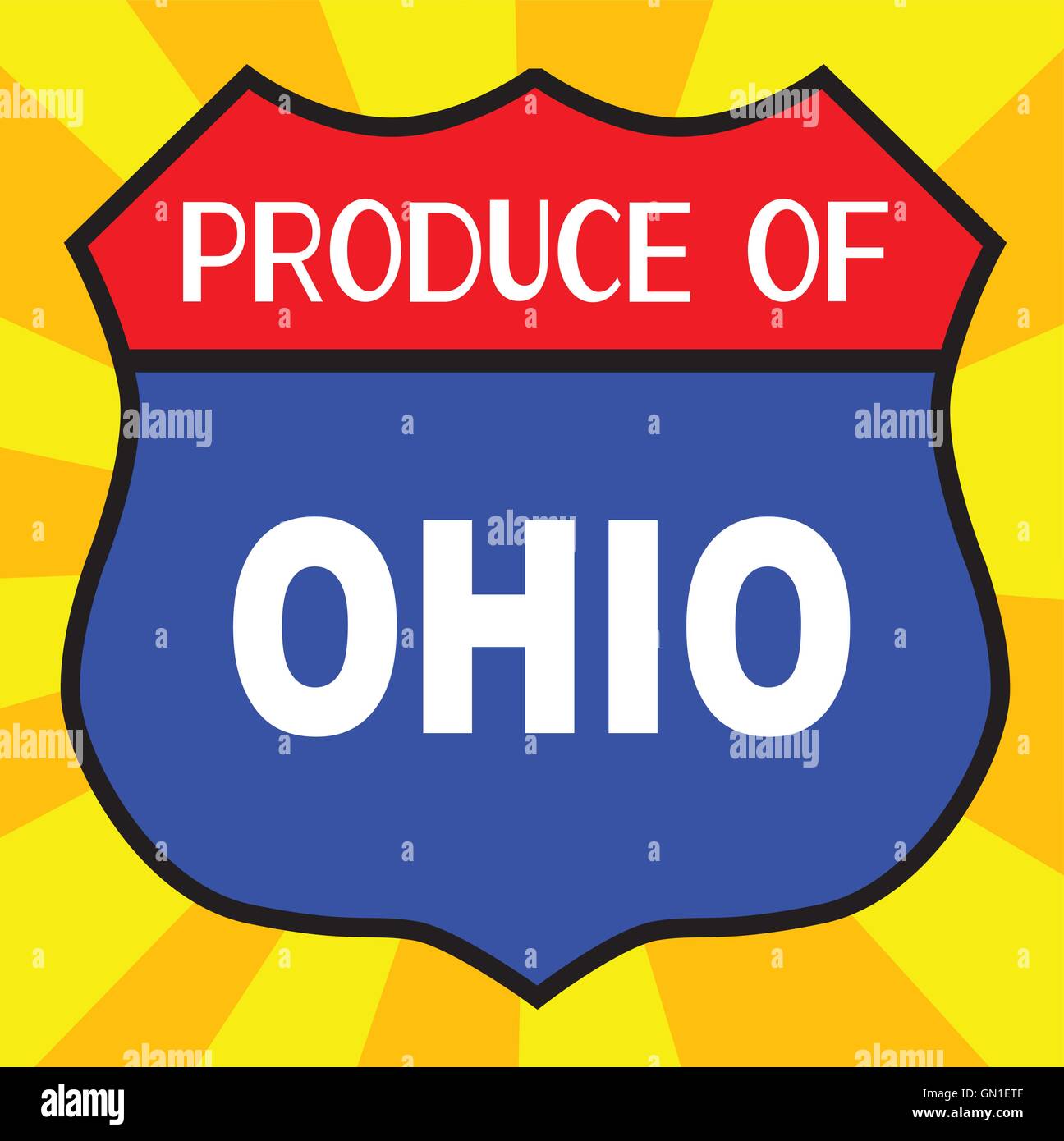 Produce Of Ohio Shield Stock Vector Image & Art - Alamy