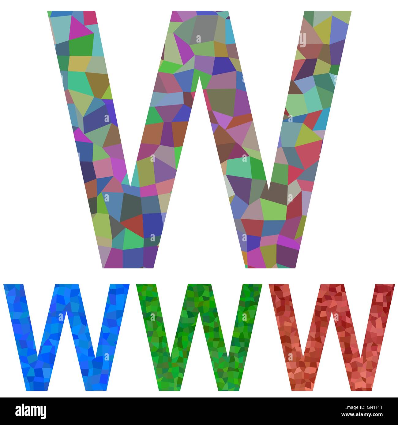Mosaic font design - letter W Stock Vector Image & Art - Alamy