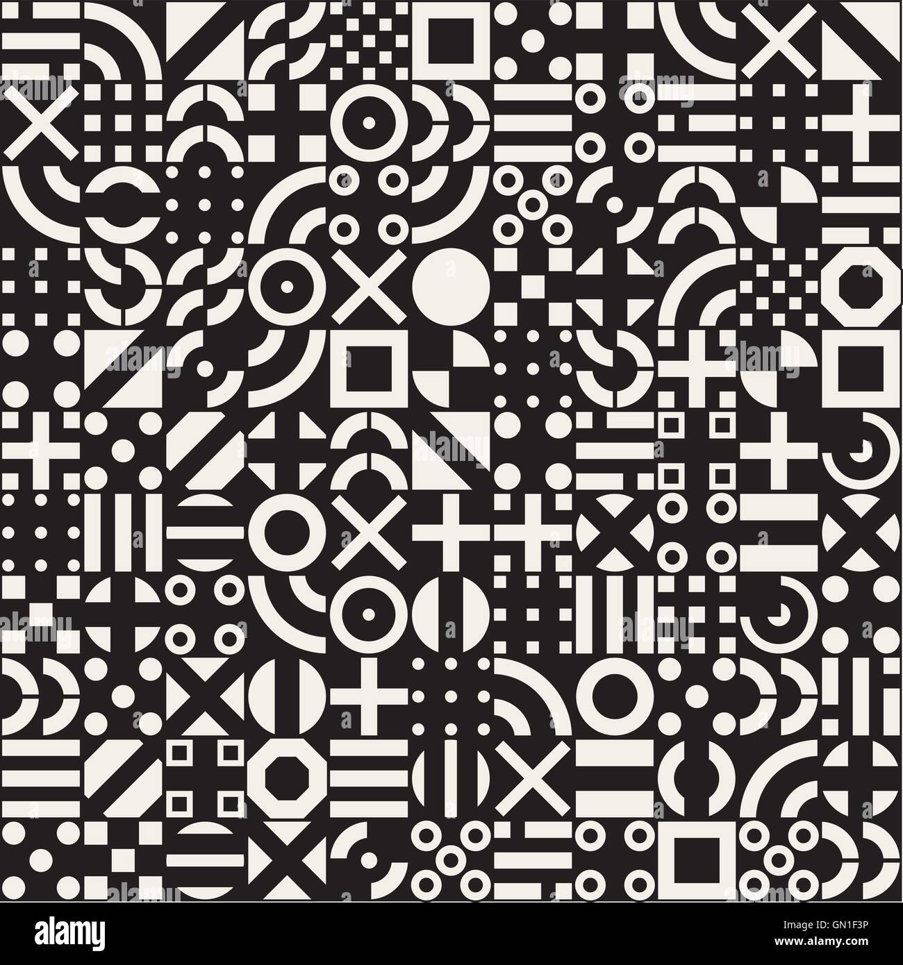 Vector Seamless White Geometric Primitive Square Blocks Grid Pattern on ...