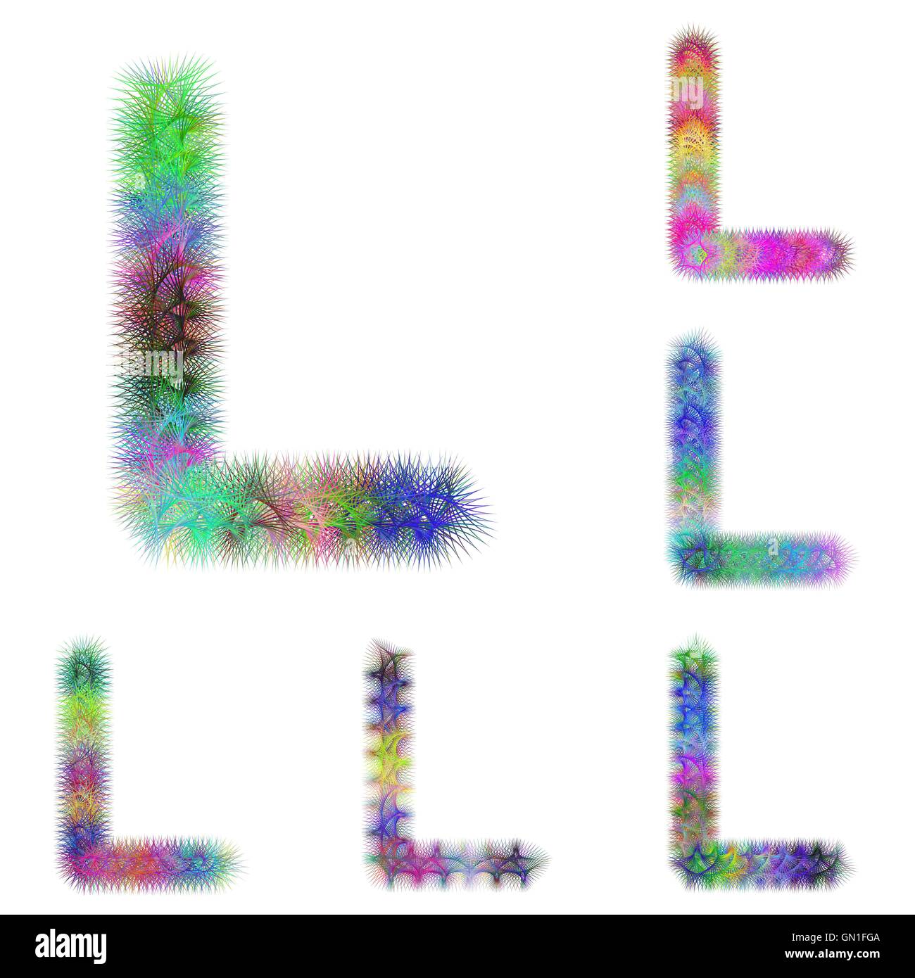Happy colorful fractal font set - letter L Stock Vector Image & Art - Alamy