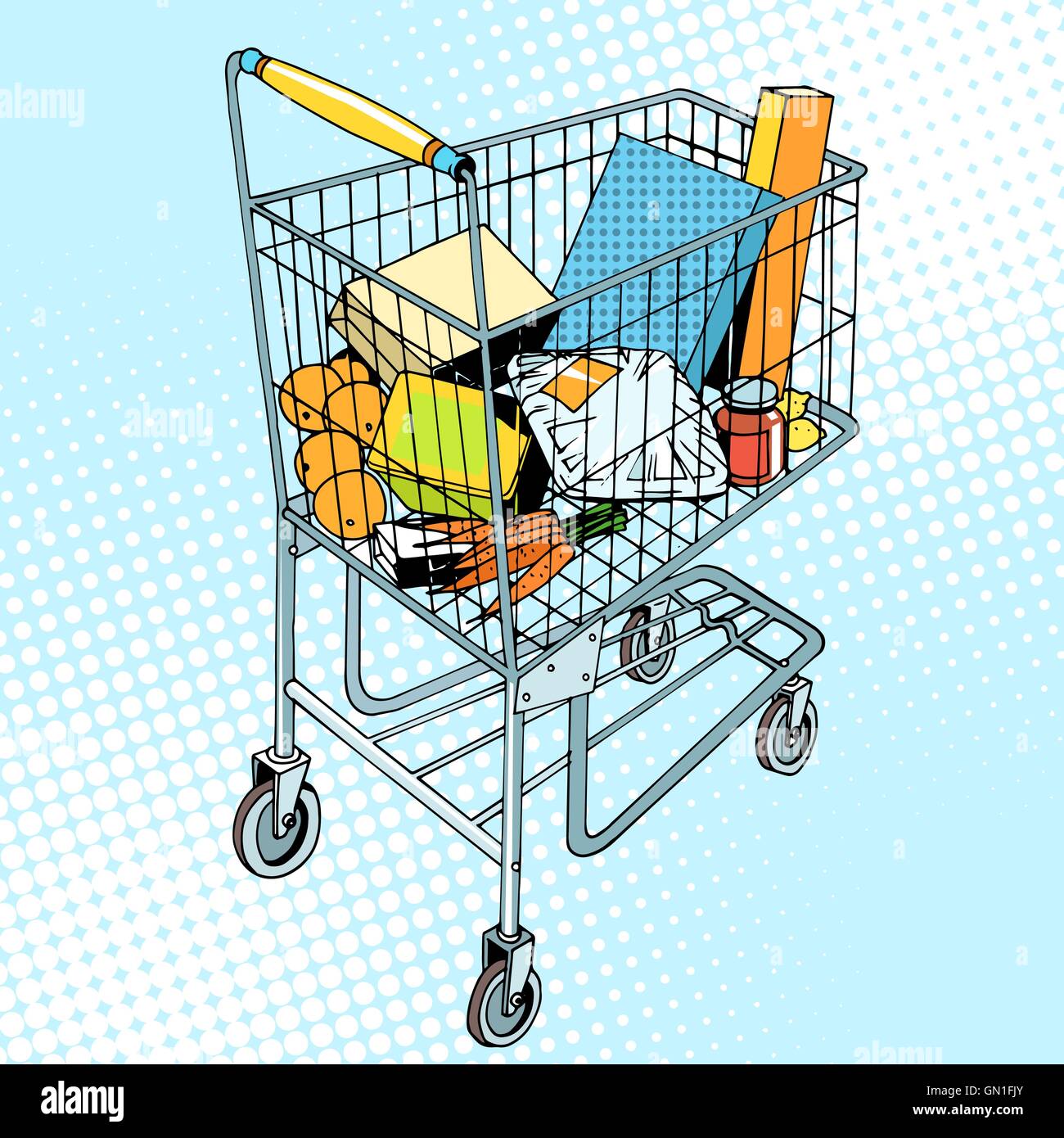 Grocery shopping cart Stock Vector Images - Alamy