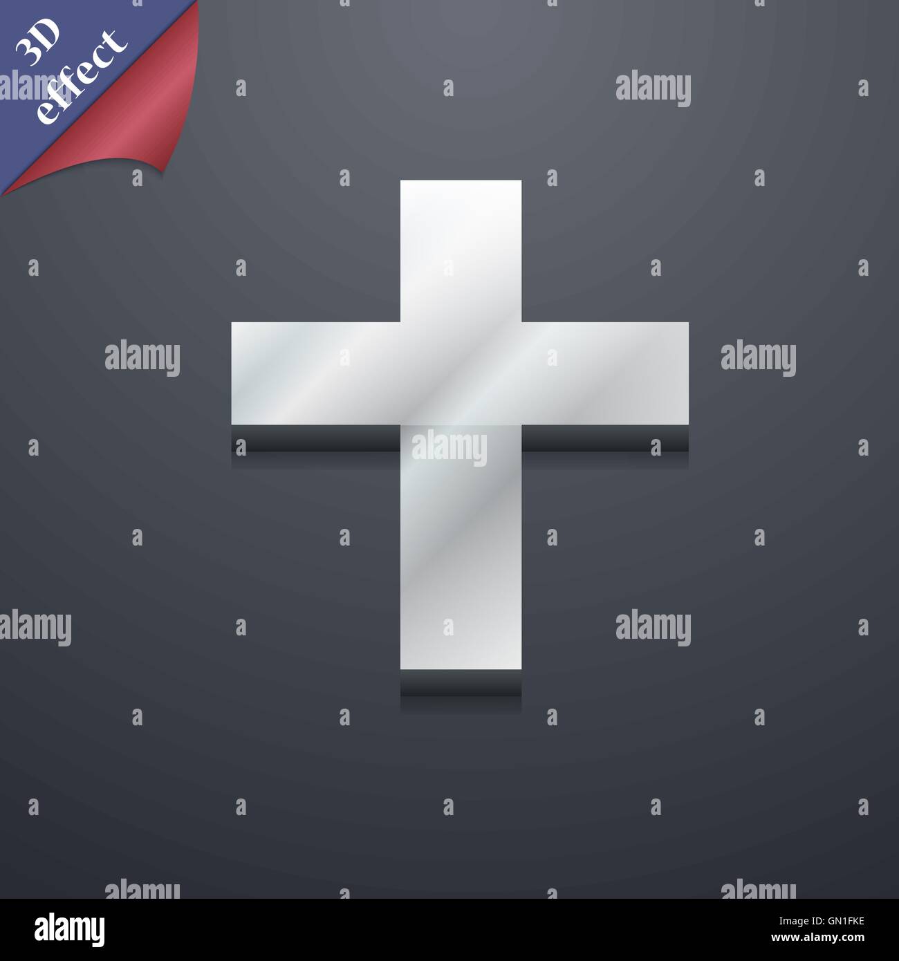 religious cross, Christian icon symbol. 3D style. Trendy, modern design ...