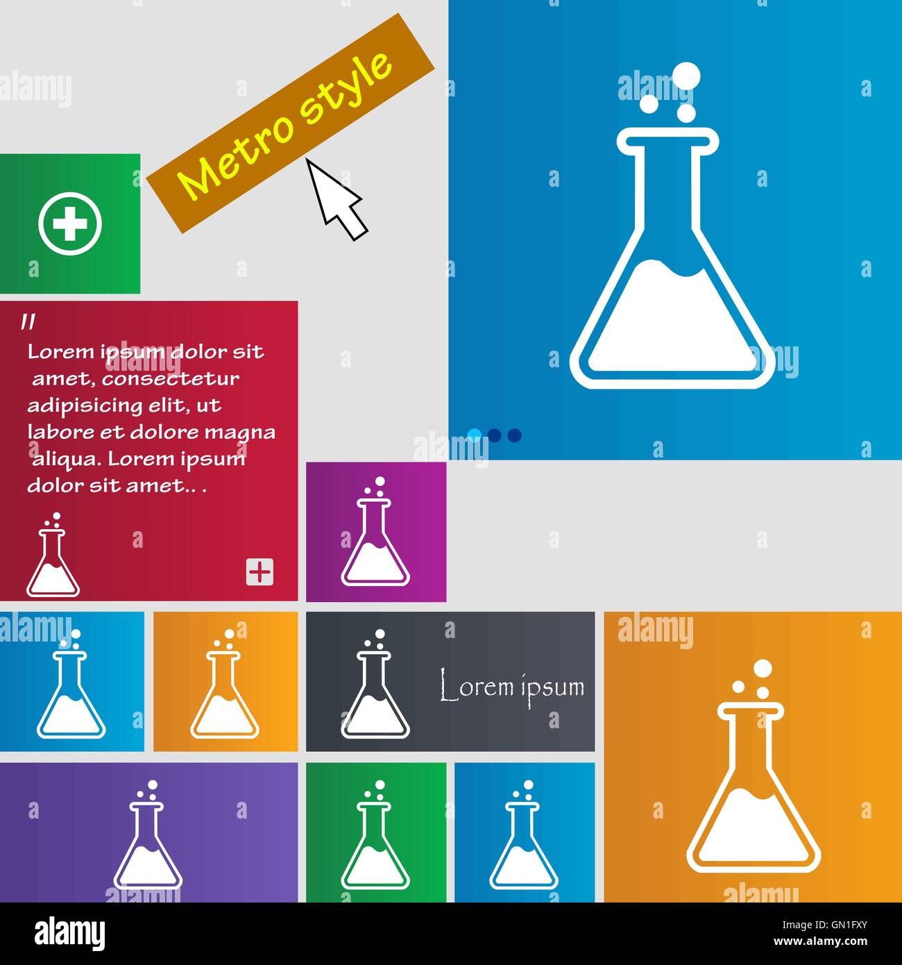 Flask icon sign. buttons. Modern interface website buttons with cursor ...