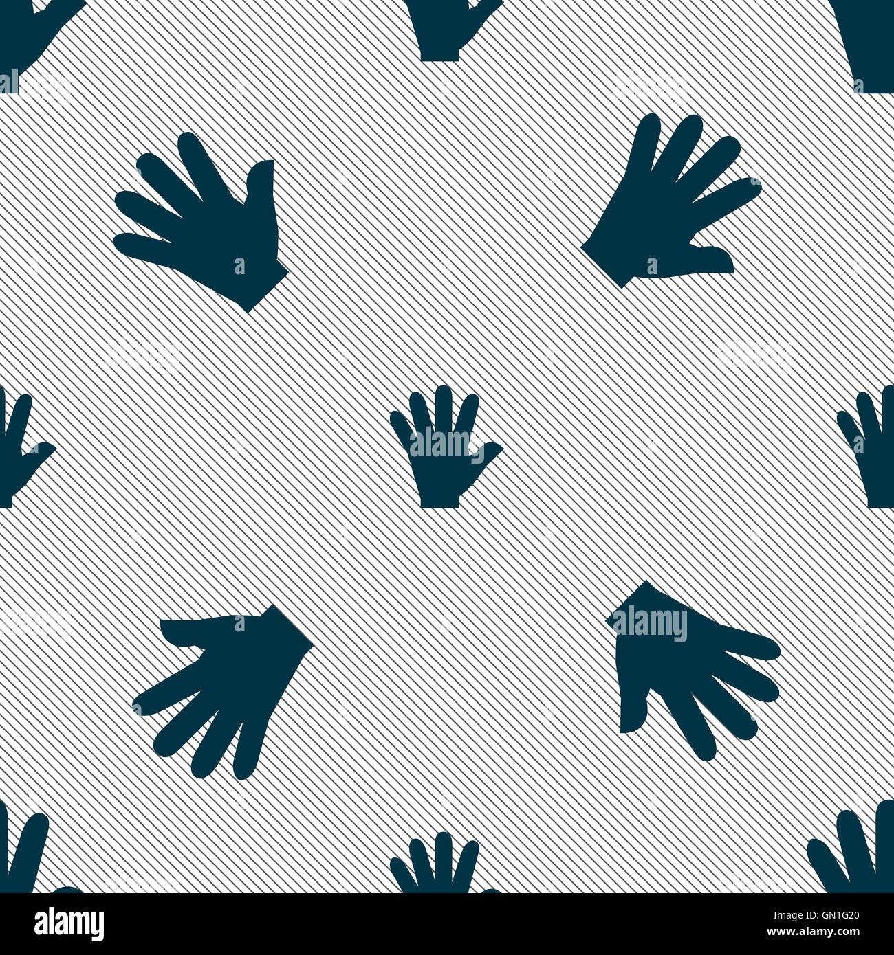 hand icon sign. Seamless pattern with geometric texture. Vector Stock ...