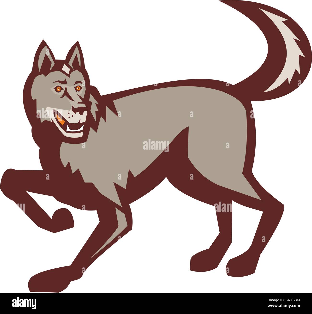 Gray wolf artwork hi-res stock photography and images - Alamy