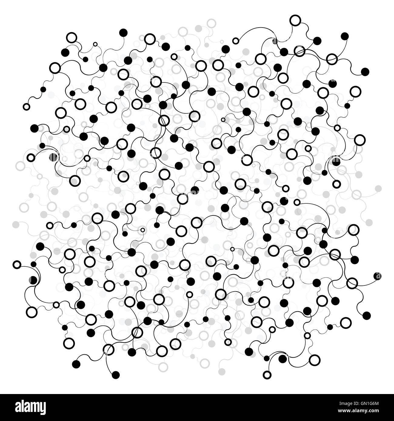Abstract background. Black connecting dots on white. Vector ...