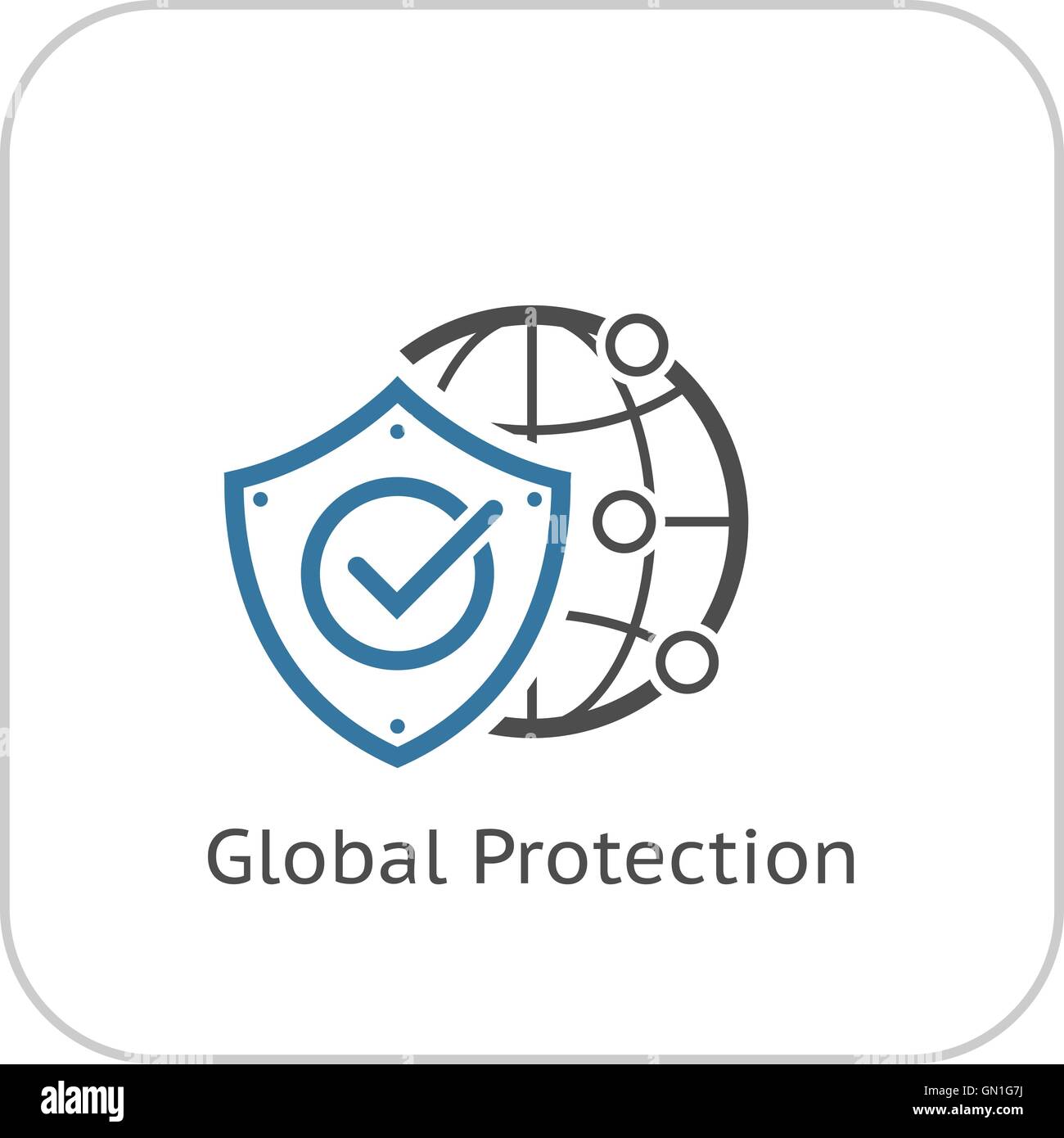 Global protection icon flat hi-res stock photography and images - Alamy