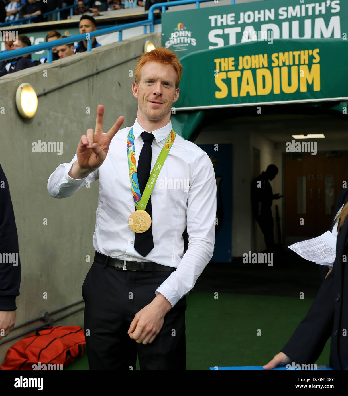 Team GB gold medal cyclist Ed Clancy during the half time draw atduring ...