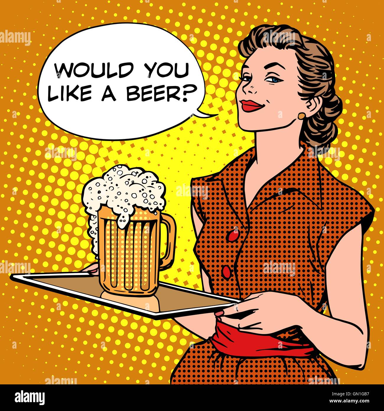 Cartoon waitress hi-res stock photography and images - Alamy